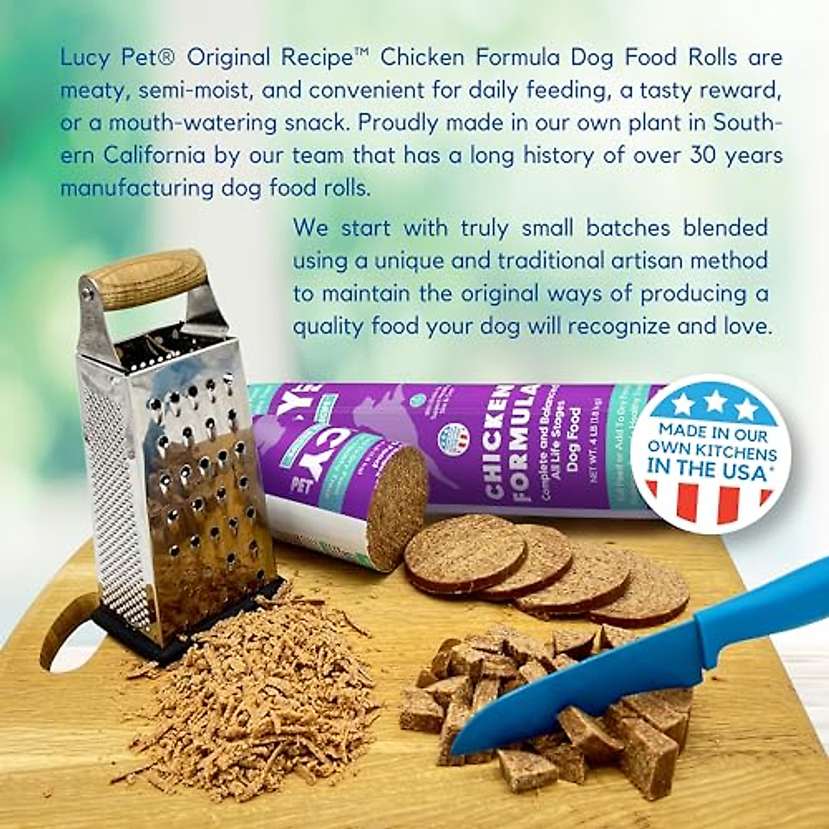 Lucy Pet Products Chicken Formula Dog Food Roll 1 lb, Meaty, Semi-Moist Dog Food (100600073)