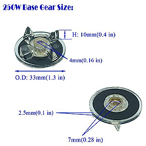 LONYE 250W Base Gear & Blade Gear Replacement Part for Magic Bullet Blender MB1001(Set of 2)