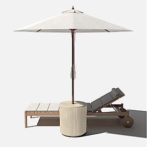 Veradek Umbrella Side Table - Outdoor Patio Table with Umbrella Hole for Porch/Patio | Durable Plastic-Concrete Material & Easy Assembly | Modern Coffee, Picnic or Poolside Table