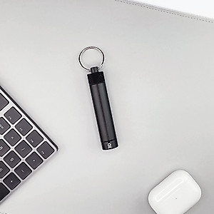 ONGROK Premium Storage Tube, Keychain, Pocket-Sized, Airtight, Aluminum Metal Holder and Case (Black)