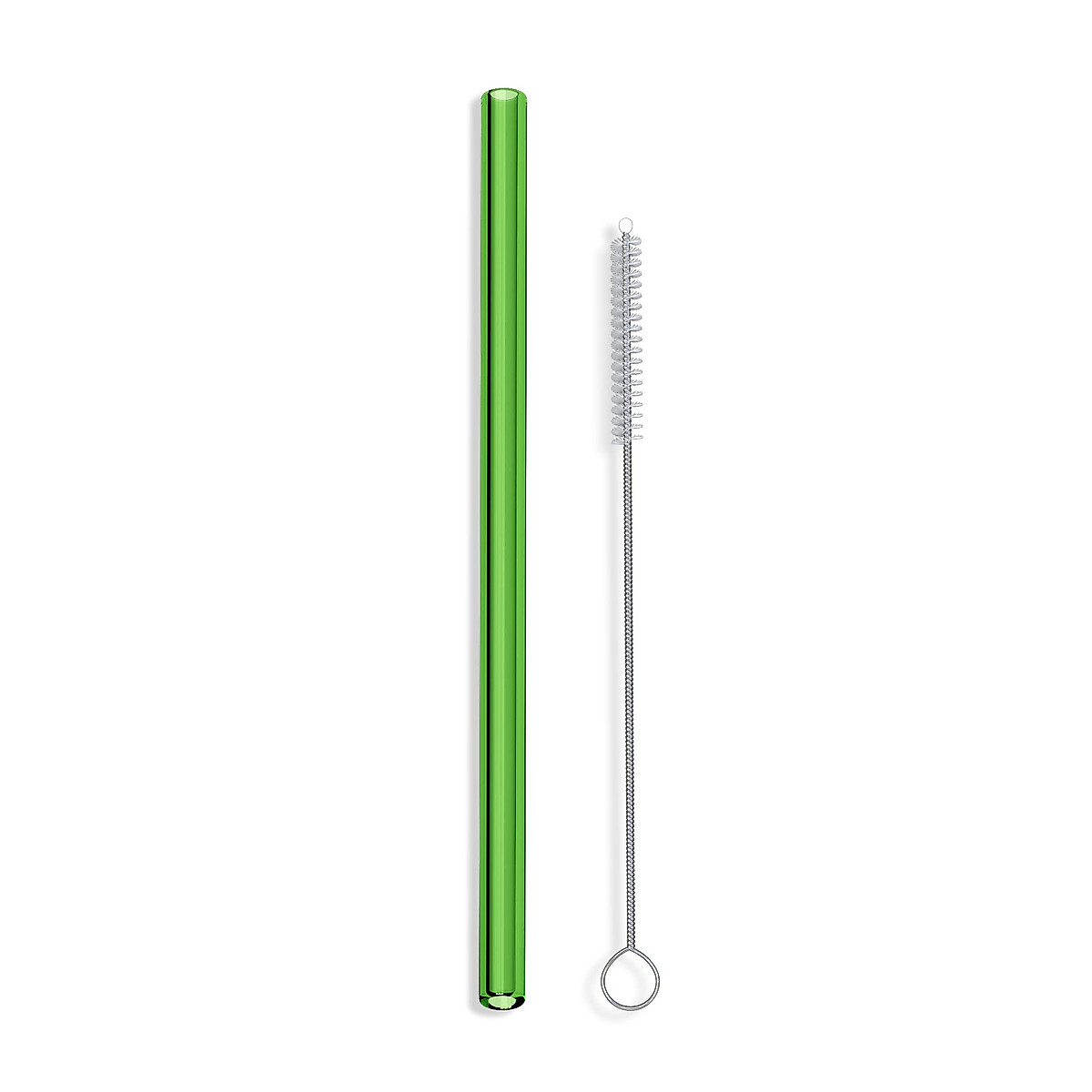 Hummingbird Glass Straws 9 inches x 9.5 mm Straight Reusable Straw Made with Pride in the USA (green)