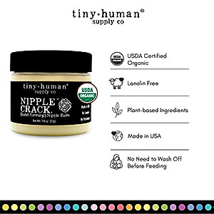 Organic Nipple Cream, Nipple Crack Lanolin Free Nipple Butter, Balm for Breastfeeding Mother, No Need to Wash Off, Safe for Baby and Mama