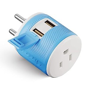 OREI Thailand Travel Plug Adapter with Dual USB - USA Input - Type O (U2U-18), Will Work with Cell Phones, Camera, Laptop, Tablets, iPad, iPhone and More