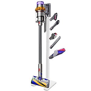 XIGOO Storage-Stand-Docking-Station-Holder Compatible with V15 Detect V11 V10 V8 V7 V6 Cordless Vacuum Cleaners, Stable Metal Organizer Rack(White, 5 Hooks)
