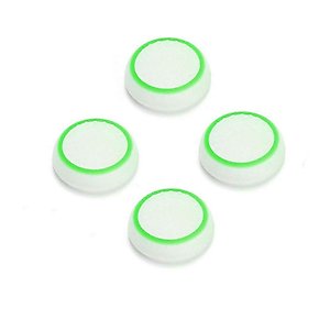 4PCS Silicone Thumb Stick Joystick Analog Grip Thumbsticks Cap Cover Case for PS4 PS3 PS2 Xbox One Xbox 360 Wii U NS Pro Controller (White-Green)