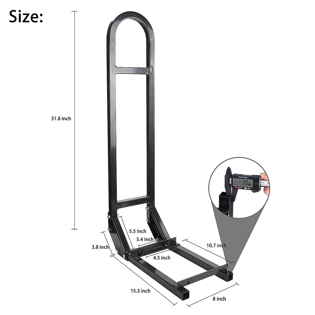 10L0L Universal Golf Cart Rear Seat Safety Grab Bar and Golf Cart Trailer Hitch with Safety Triangles Red Directive Design Fits Club Car, EZGO, Yamaha