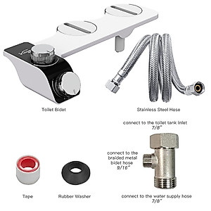 Uneeruiqy Bidet Attachment for Toilet Non-Electric Cold Water Bidet Toilet Seat Attachment Fresh Water Spray with Parts Tools for Deep Cleaning