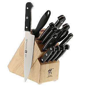 HENCKELS ZWILLING J.A. Henckels Zwilling gourmet 14-pc knife block set, 3.15 Pound, Black/Stainless Steel