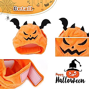 Do-Dottii 2 Pcs Cat Halloween Costume Pet Dog Halloween Cat Devil Hat Costumes Pumpkin Hat Cat Puppy Party Cosplay Dress Up Headdress Cute Funny Kitty Cap for Halloween Decoration