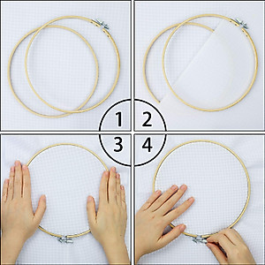 Similane 5 Pieces Embroidery Hoops Bamboo Circle Cross Stitch Hoop Ring 5 inch to 10 inch for Embroidery and Cross Stitch