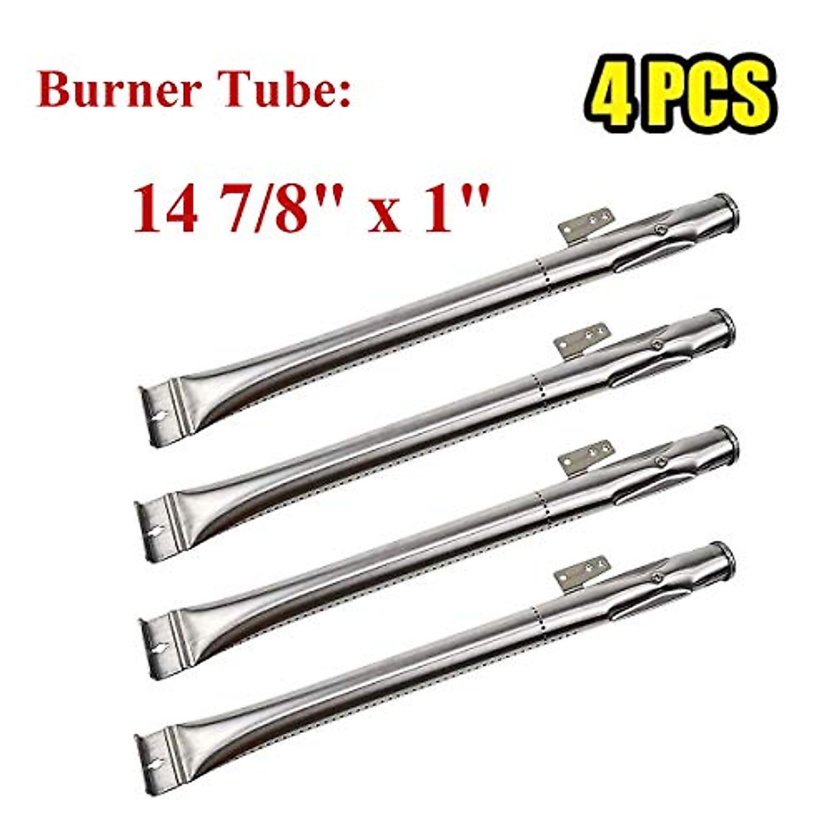 BBQ-Element Stainless Steel Grill Burner Tubes Replacement for Nexgrill 720-0830H, 720-0783E, 720-0864, Gas Grill Pipe Burners for Kenmore, Kitchen Aid, Nexgrill 720-0830A Gas Grill.(4 Pack)