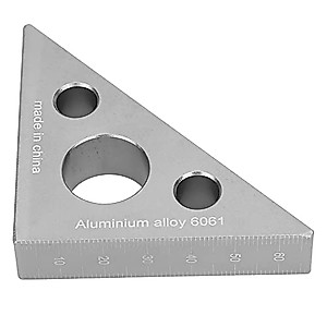 Qyebavge Aluminum Alloy Right Angle Ruler DIY Woodworking Measuring Gauge Triangle Tool with Clear Scale