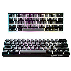 Kraken Keyboards Stealth Edition Kraken Pro 60 | Black & Grey 60% HOT SWAPPABLE Mechanical Gaming Keyboard for Gaming On PC, MAC, Xbox and Playstation (Stealth | Silver Switches)