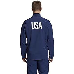 adidas Men's USA Volleyball Warm-Up Jacket, Team Navy Blue/Glory Blue, XLT