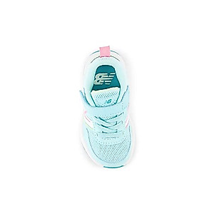 New Balance Girls DynaSoft 545 V1 Hook & Loop Running Shoe, Bright Cyan/Mint Flash/Signal Pink, 2.5 Little Kid