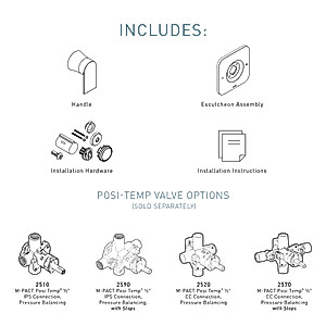 Moen Genta LX Brushed Nickel Posi-Temp Pressure-Balancing Modern Shower Lever Handle, Valve Required, T2471BN