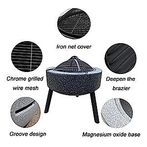 Fire Pit Wood Burning fire Pit, 23 inches fire Pit, Suitable for Garden, Backyard, Poolside