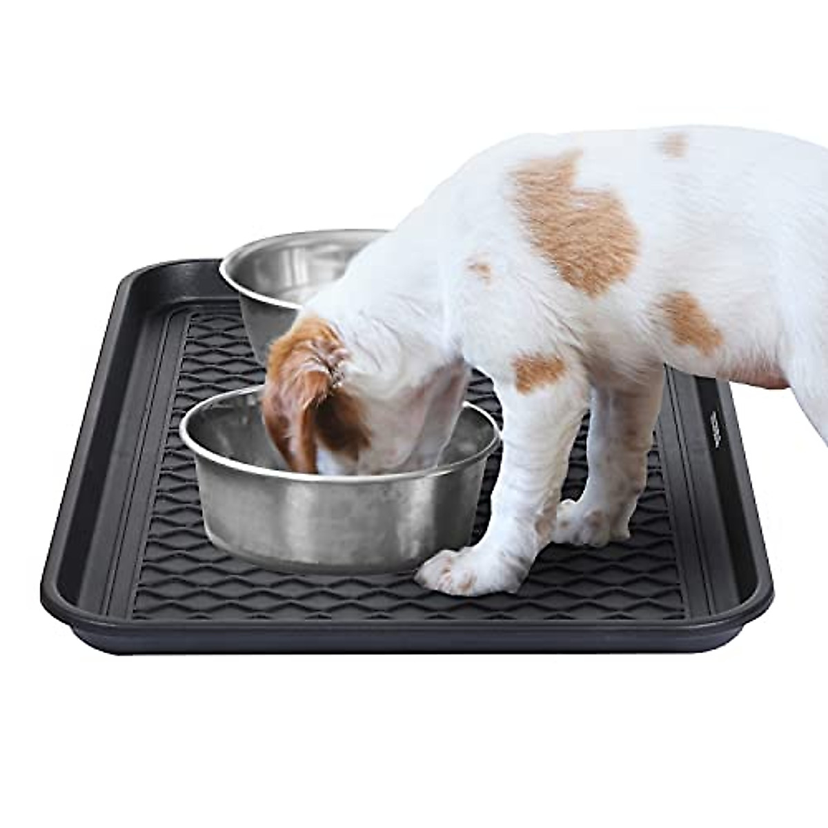 GREAT WORKING TOOLS Boot Trays for Entryway, Set of 2 Heavy Duty Shoe Trays All Season Muddy Mats Wet Shoe Tray Snow Boot Tray - Black, 23.75" x 15.5" x 1.25"