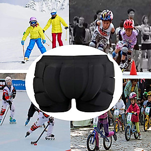 Reomoto Kids Hip Protection Pads Shorts Skiing Skating Snowboard Hip Protection Pads EVA 3D Padded Hip Bone Protection Pants for Teenagers (Black, S)