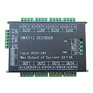 High Power 24 Channel 3A/CH DMX512 Controller Led Decoder Dimmer for Project