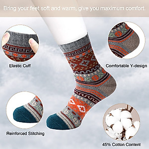 Womens Socks Winter Wool Socks Cozy Knit Warm Winter Socks for mountain climbing, Skiing and Christmas Gifts