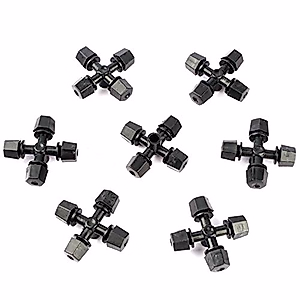 Koleso 10pcs/lot 6mm Black Equal Cross Misting Garden Home Drip Irrigation Spray System Kits Fittings