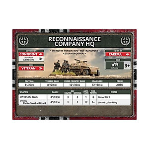 Flames of War: Late War: German: Reconnaissance HQ Platoon (GBX150)