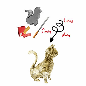 BRAIN TREE - Cat Soapstone Carving Kit, Carve Your Own Sculpture for Girls, Kids, Boys –Teen Gift -Fun DIY Arts and Crafts Activity for Kids and Adults - DIY Crafts Kit, Soapstone Sculpting Kits