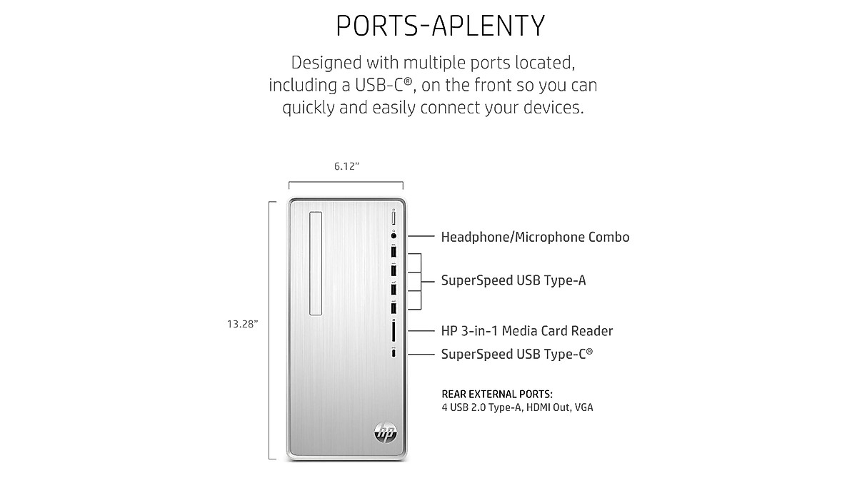 HP Pavilion Desktop 2023 - Ryzen 7, 16GB RAM, SSD + HDD