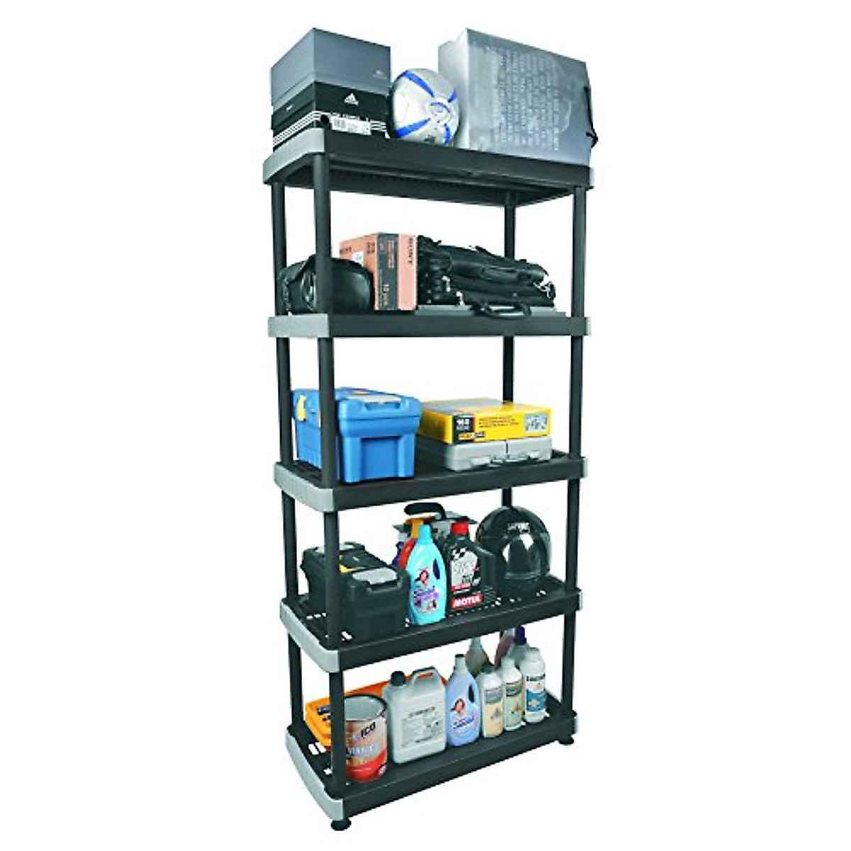 Rimax 9494 5 Shelf Storage Rack, Black