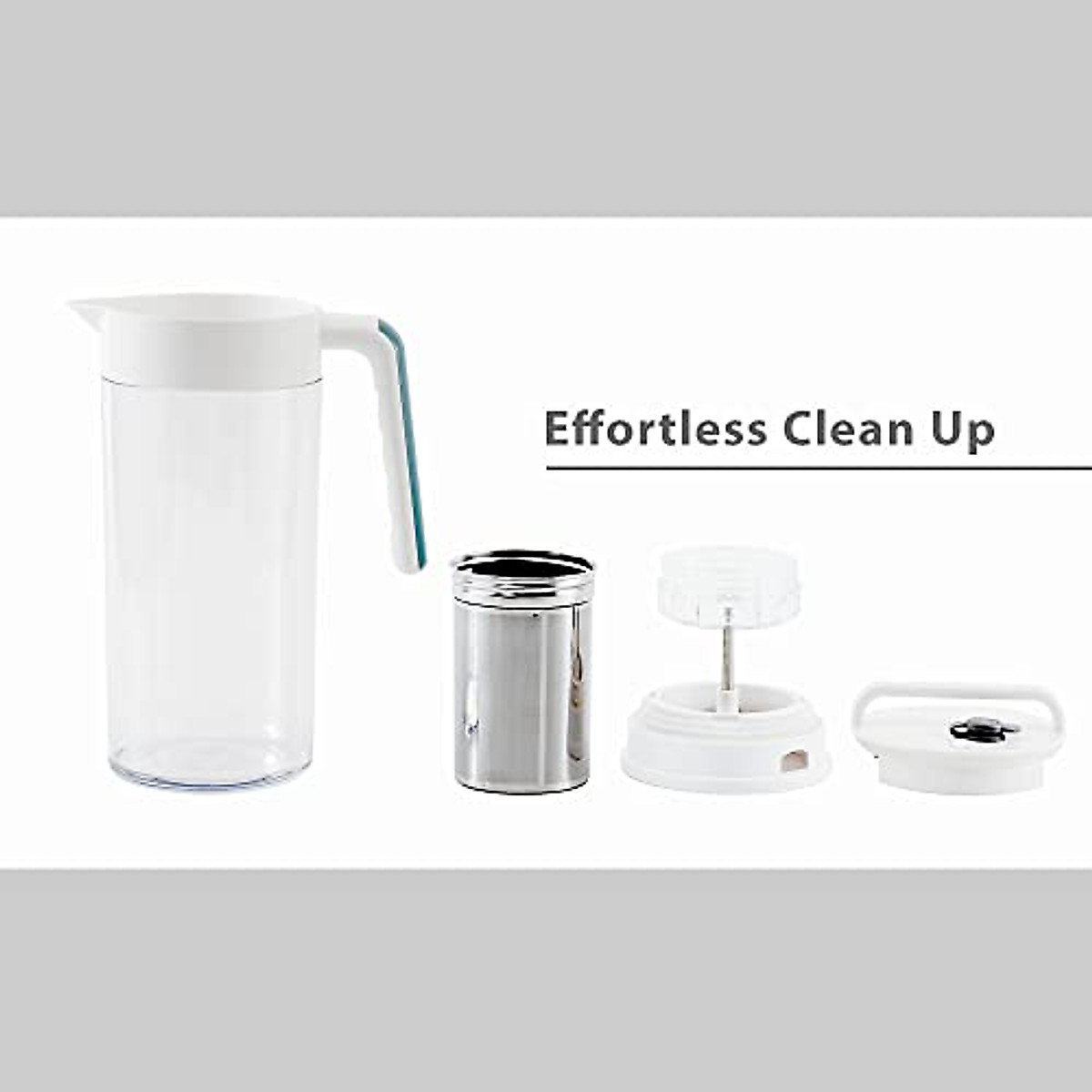 Tomiba Cold Brew Coffee Maker 1 Quart 100% BPA FREE Tritan Iced Coffee Maker Cold Brew Pitcher Leak-Proof Newest Patented