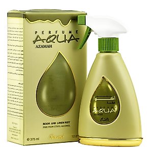 Aqua Air Fresheners - 375ml(12.7 oz) | Aromatic Essential Oil Spray | Fresh Blend of Lemon, Black Currant, Woody, Musk | Long Lasting Room Fragrance | by RASASI (Azamah)