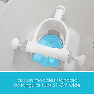 Summer Infant My Bath Seat Soft Support (Aqua ) – Contoured Bath Seat for Children Transitioning to the Adult Bathtub – Features Drain Holes, Sure & Secure Suction Cups, and Spacious Open-Side Design