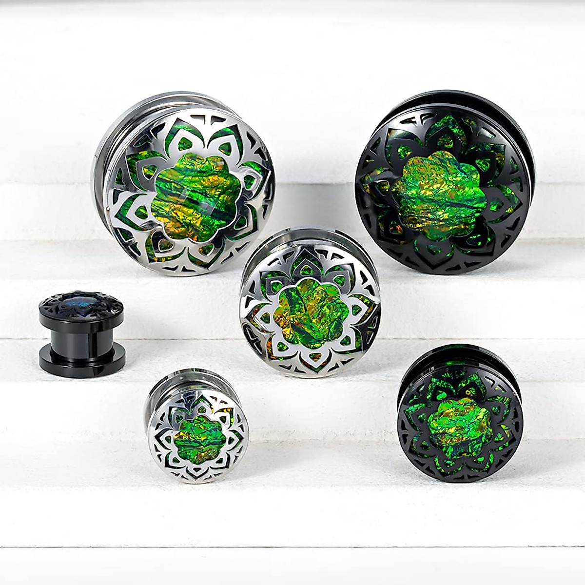 PUNKYOUTH 2PCS Surgical Steel 316L Screw Fit Tunnels Ear Expander Stretching Plugs Gauge 0G-1"(8mm-25mm)