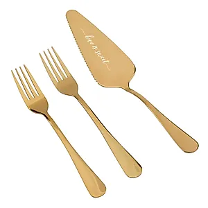 Lillian Rose Gold Wedding Cake Server Set, 7.25"