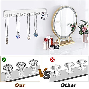 ChengFu Acrylic Urn Necklace Holder, Urn Necklace Hanger, Wall Mounted Jewelry Organizer Hanging with 12 Hooks, Necklace Holder for Urn Necklace