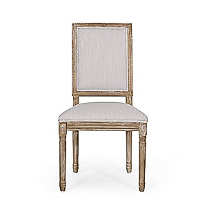 Christopher Knight Home Regina Dining Chair, Light Gray + Natural