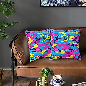 AFHYZY Camo Throw Pillow Covers Set of 2 Soft Pillow Case Protectors with Zipper Standard Size Pillowcase Covers Home Decor Couch Pillows 18"x18"