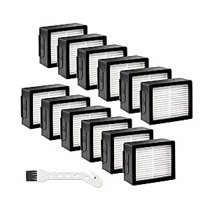 12Pack Filters Replacement for iRobot Roomba E I & J Series Combo E5 E6 E7 i3 i3+ i4 i4+ i5 i5+ i6 i6+ i7 i7+ i8 i8+ J5 J6 J8 Vacuum Cleaner-12 x High Efficiency Filters 4639161,1 x Brush by Techecook