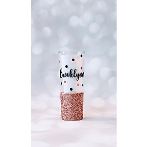 Birthday Wine Glass, Glitter Shot Glass, Name, Polka Dots, Shot