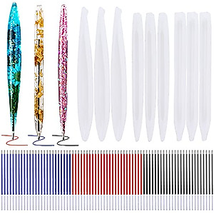 9 Pieces Pen Resin Mold, Epoxy Resin Molds with 75 Pieces Ink Pen Refills ,Ballpoint Pen Silicone Molds Resin Casting Molds for DIY Resin Crafts Making