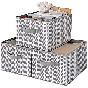 GRANNY SAYS Bundle of 3-Pack Storage Bins for Closet & 3-Pack Rectangle Lidless Storage Bins