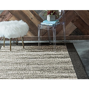 Unique Loom Outdoor Border Collection Area Rug - Milwaukee (2' x 6' 1" Runner, Beige/ Black)