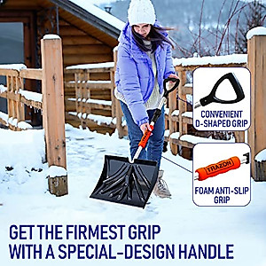 Snow Shovel for Driveway Car Home Garage - Portable Folding Snow Shovel with Retractable Ergonomical Handle and Large Capacity for Snow Removal - Heavy Duty Metal Collapsible Shovel Removal, Model2022