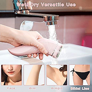 Electric Razor for Women brori Shavers Bikini Trimmer Body Hair Removal 3 in 1 Rechargeable Wet & Dry Painless Cordless for Legs and Underarms, with 2 Speed Childproof Lock