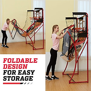 ESPN EZ Fold 2 player Basketball Game with Polycarbonate Backboard and LED Scoring