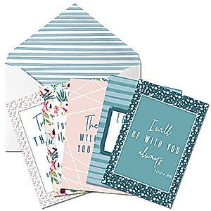 4x6 Blank Christian Greetings Bible Verse Scripture Cards with Envelopes and Matching Stickers, Boxed Set of 20 Religious Inspirational Cards in 5 Unique Designs by Nora's Nursery