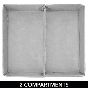 mDesign Fabric Drawer Organizer Bin Dividers for Baby Nursery Dresser, Closet, Organization - Bins Hold Clothes, Diapers, Cream, Toy, Blankets - 3 Pack, Gray/White Polka Dot