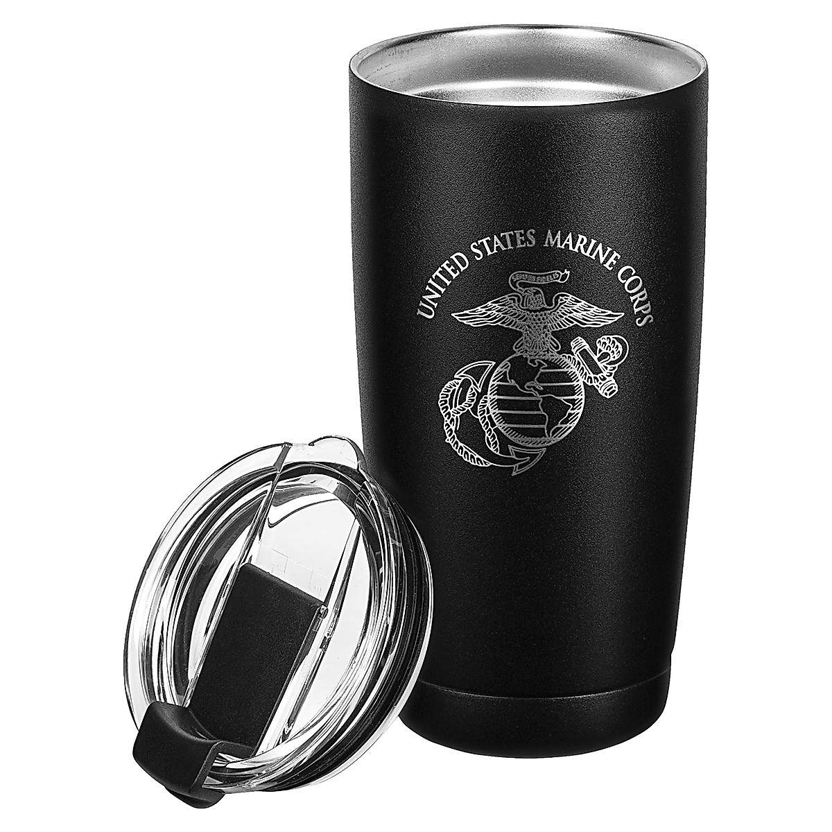 20oz Insulated USMC Tumbler-Double-Walled Stainless Steel Marine Corps travel Cup- Durable & Leakproof - Disabled USMC Veteran Owned SMALL Business