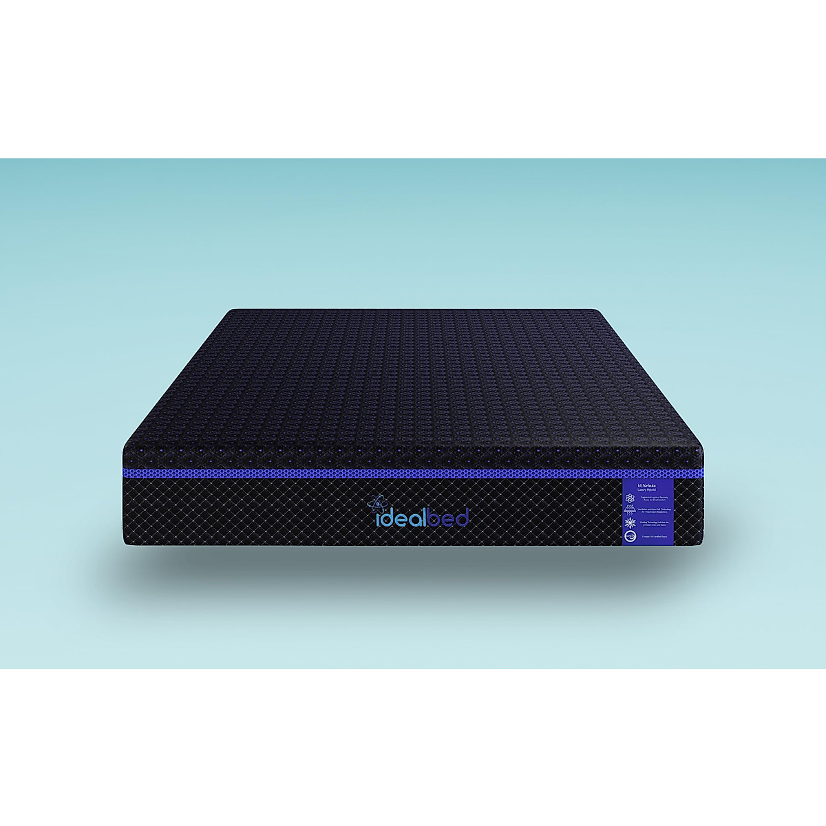 iDealBed S4 Nebula Luxury Hybrid Mattress, Back Aligning Support, Cooling Temperature Regulation Tech, Motion Isolation CustomComfort Coils (Medium Firm, Twin XL)